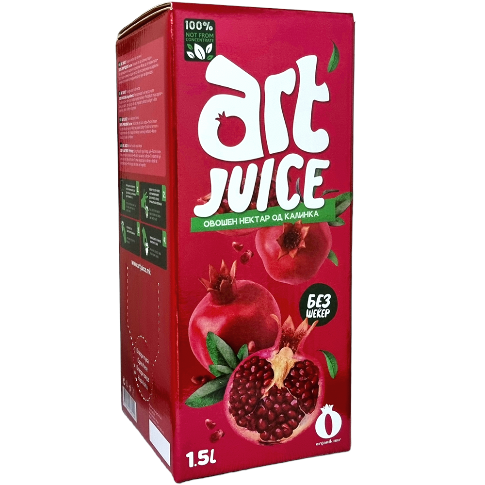 Pomegranate fruit nectar, Bag in box 1,5L - Art Juice — JUG deli